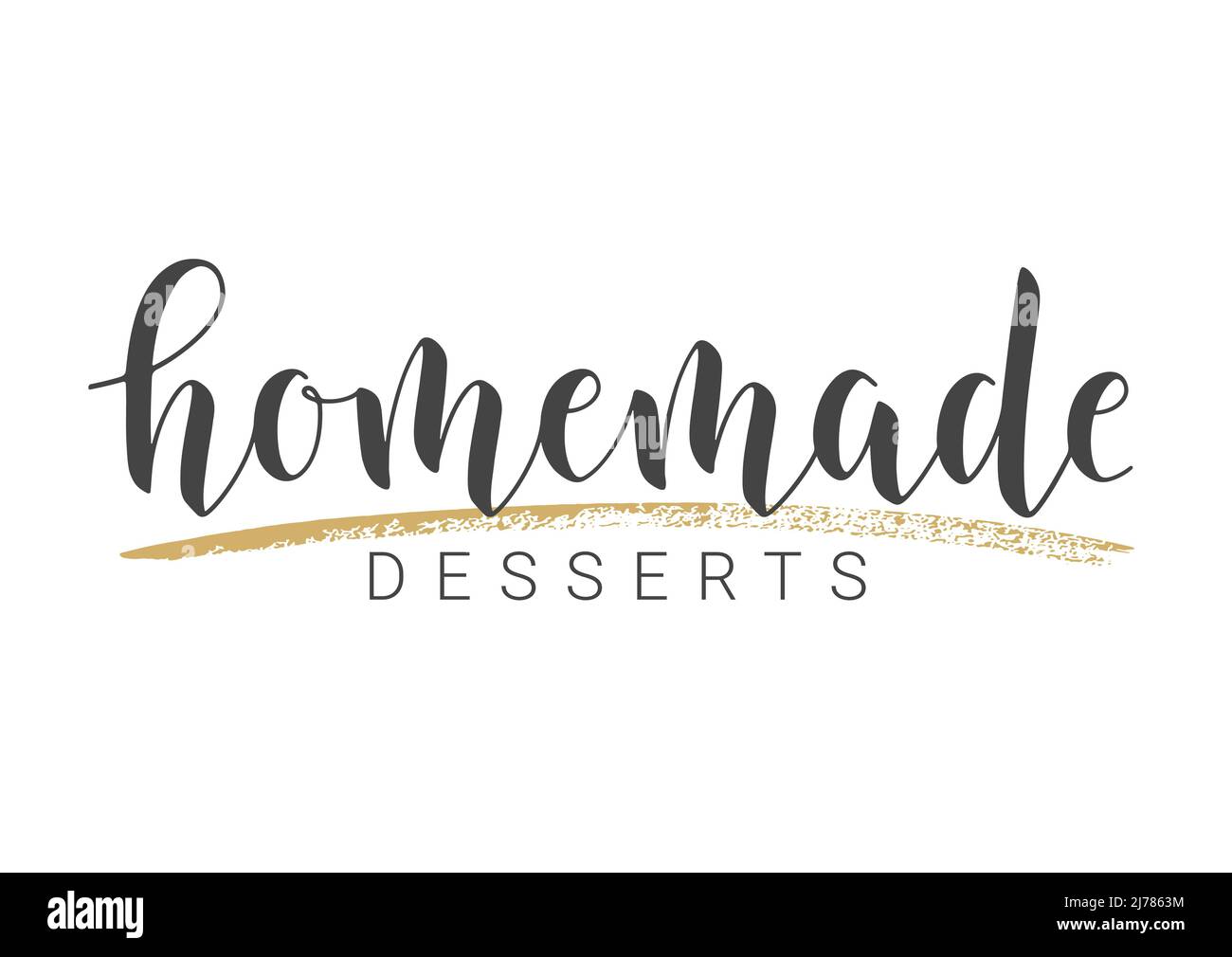 Handwritten Lettering of Homemade Desserts. Template for Banner, Card ...