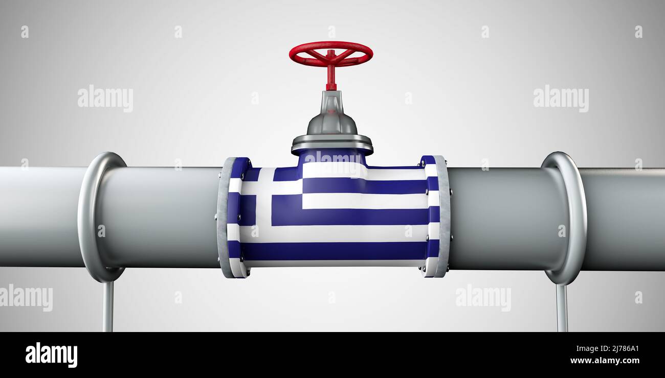 Greece oil and gas fuel pipeline. Oil industry concept. 3D Rendering ...