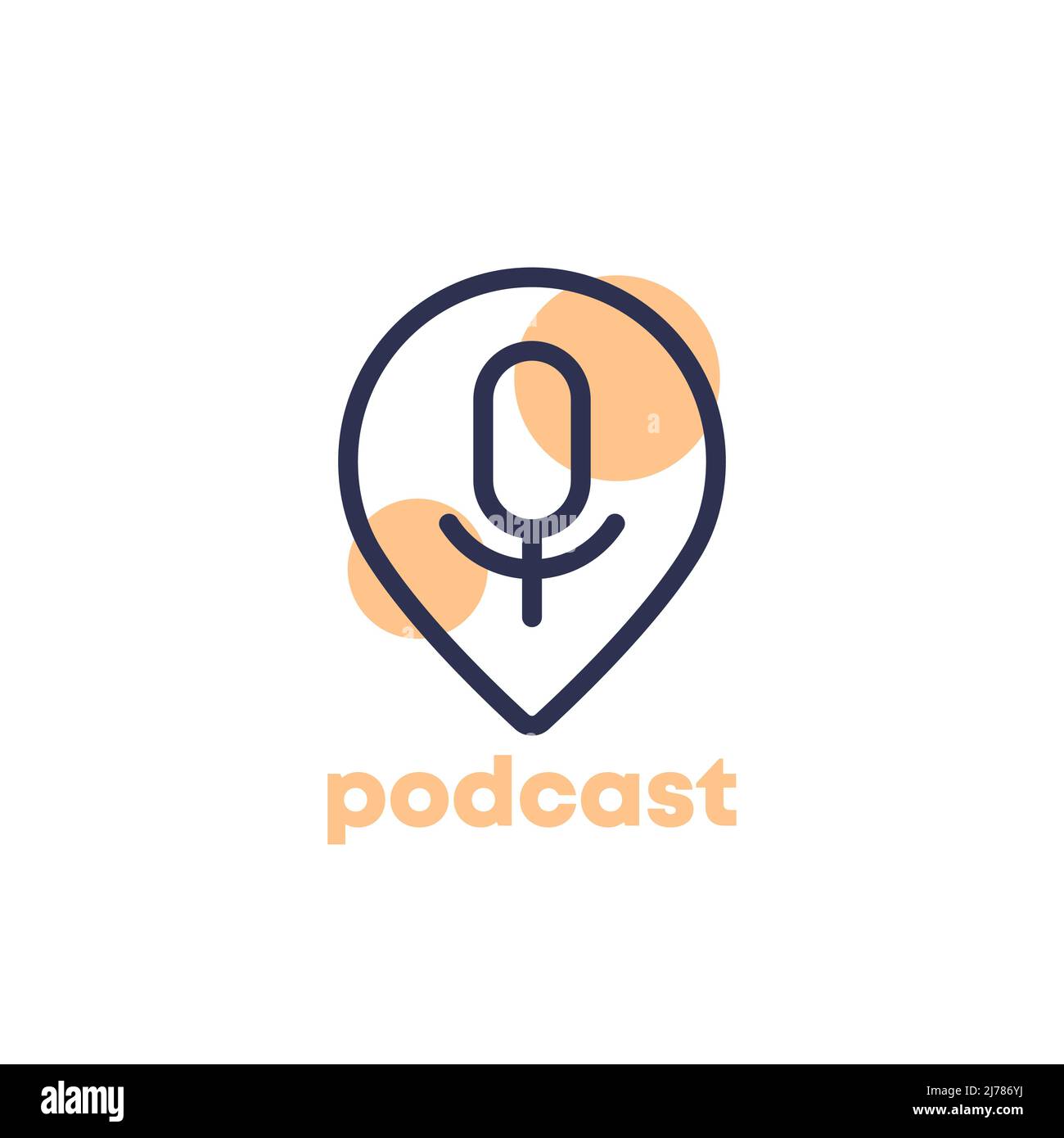 podcast logo icon with pin marker, vector Stock Vector Image & Art - Alamy