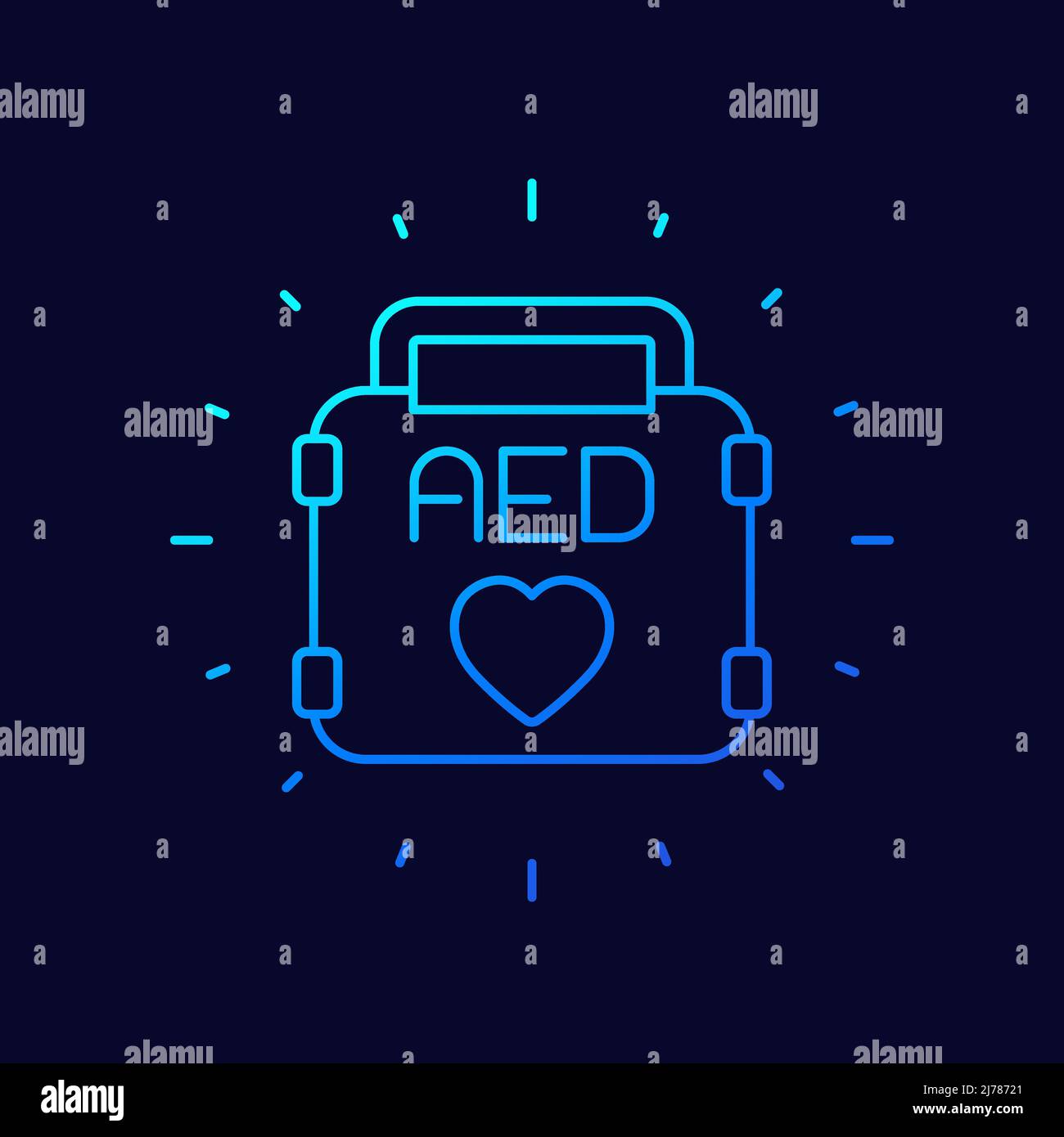 AED, automated external defibrillator line icon Stock Vector Image & Art - Alamy
