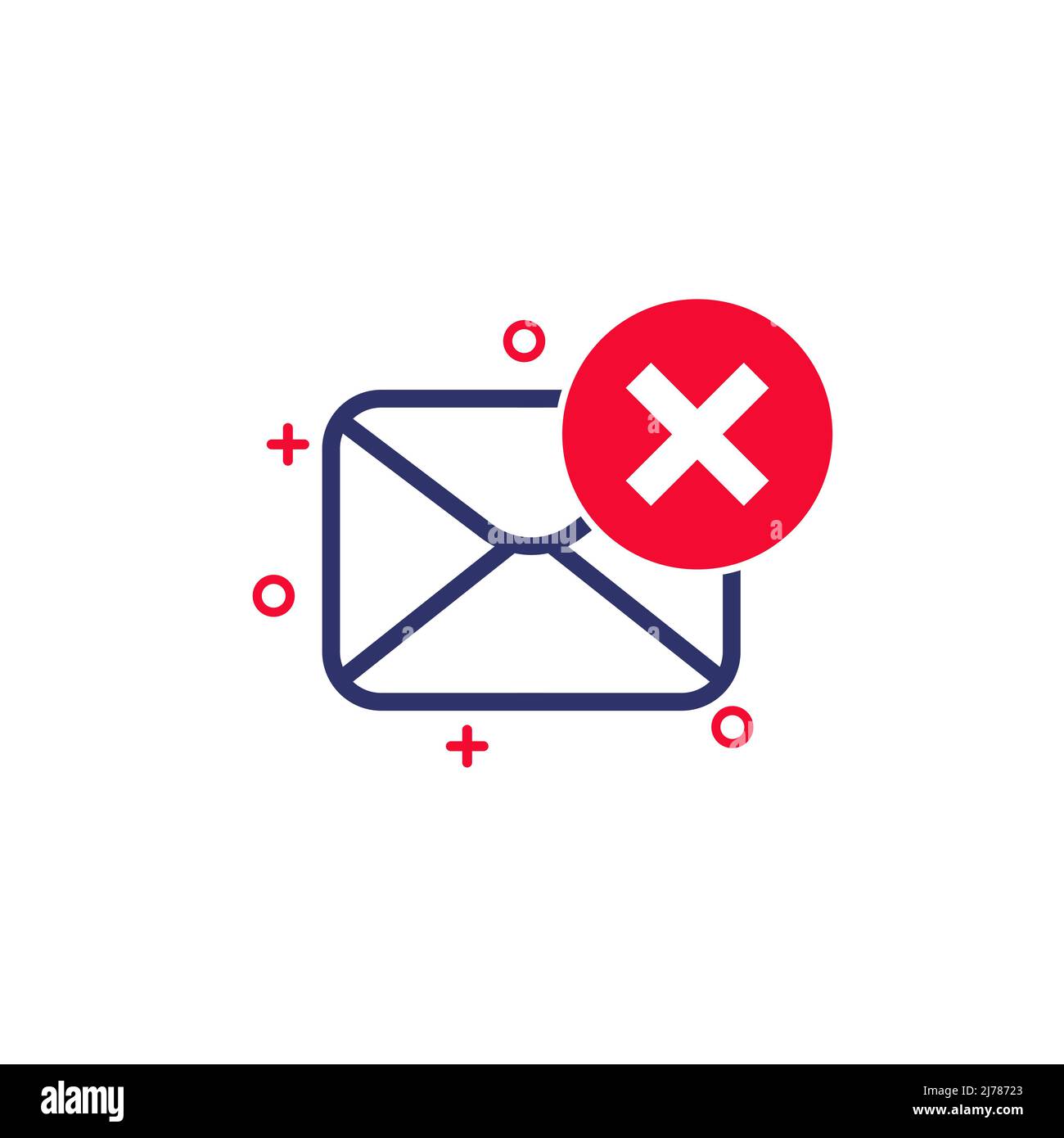 Delete message, mail icon on white Stock Vector Image & Art - Alamy