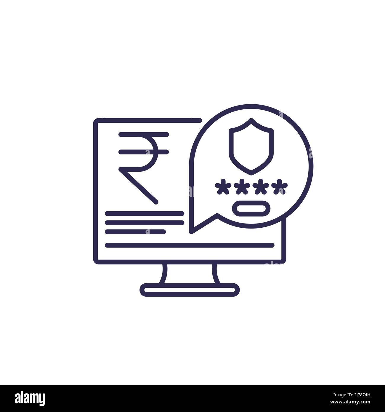 internet banking and secure payments line icon Stock Vector Image & Art ...