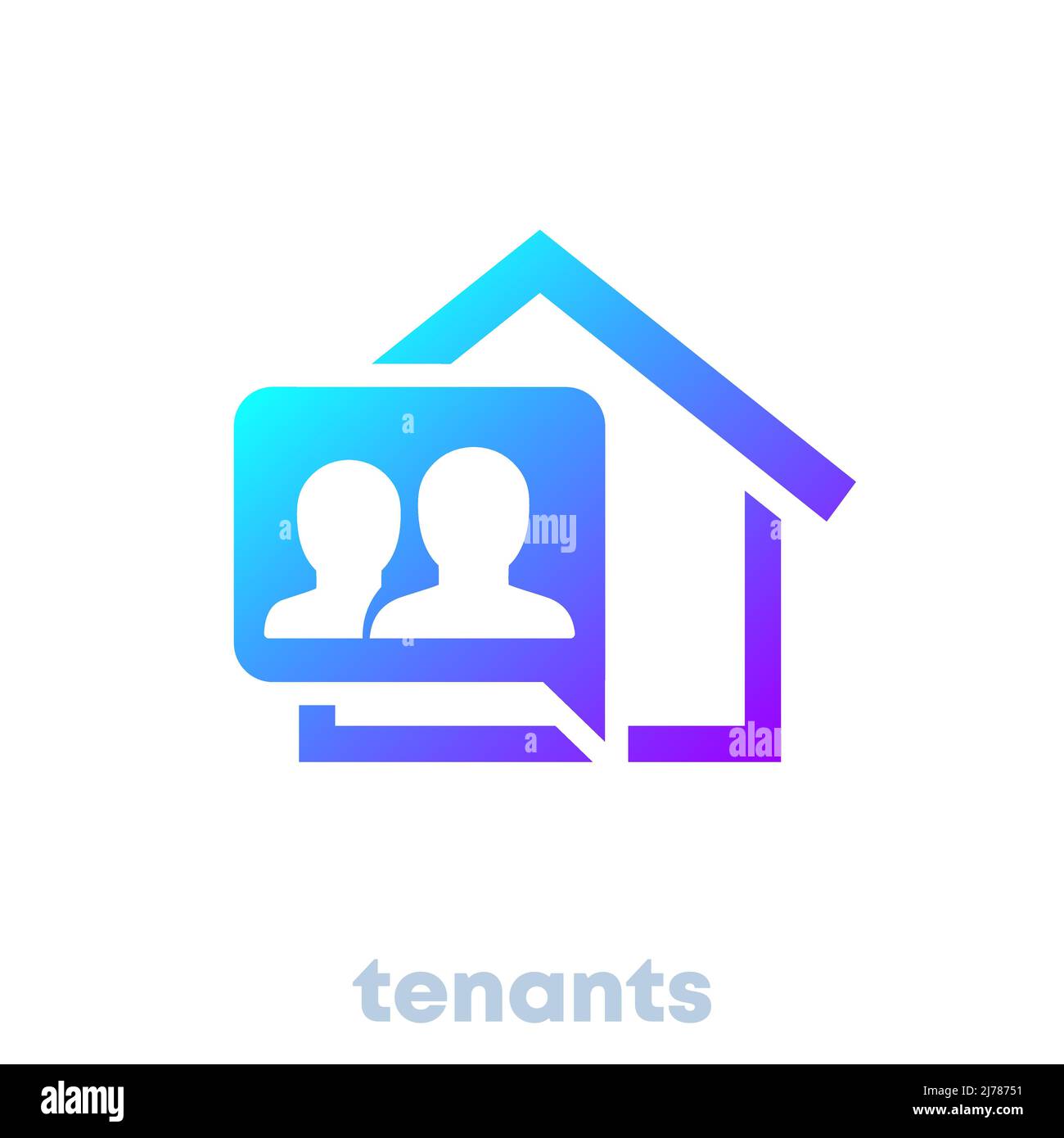 tenants, residents icon with a house Stock Vector Image & Art - Alamy