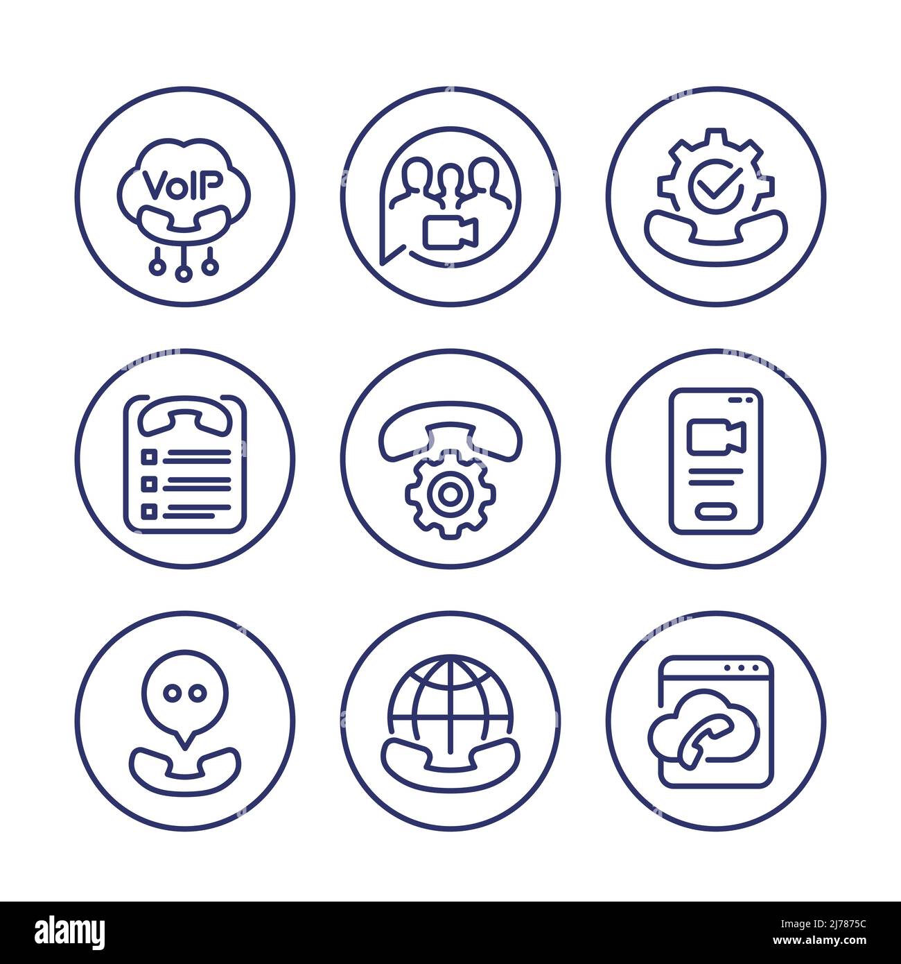 Video call settings line Stock Vector Images - Alamy