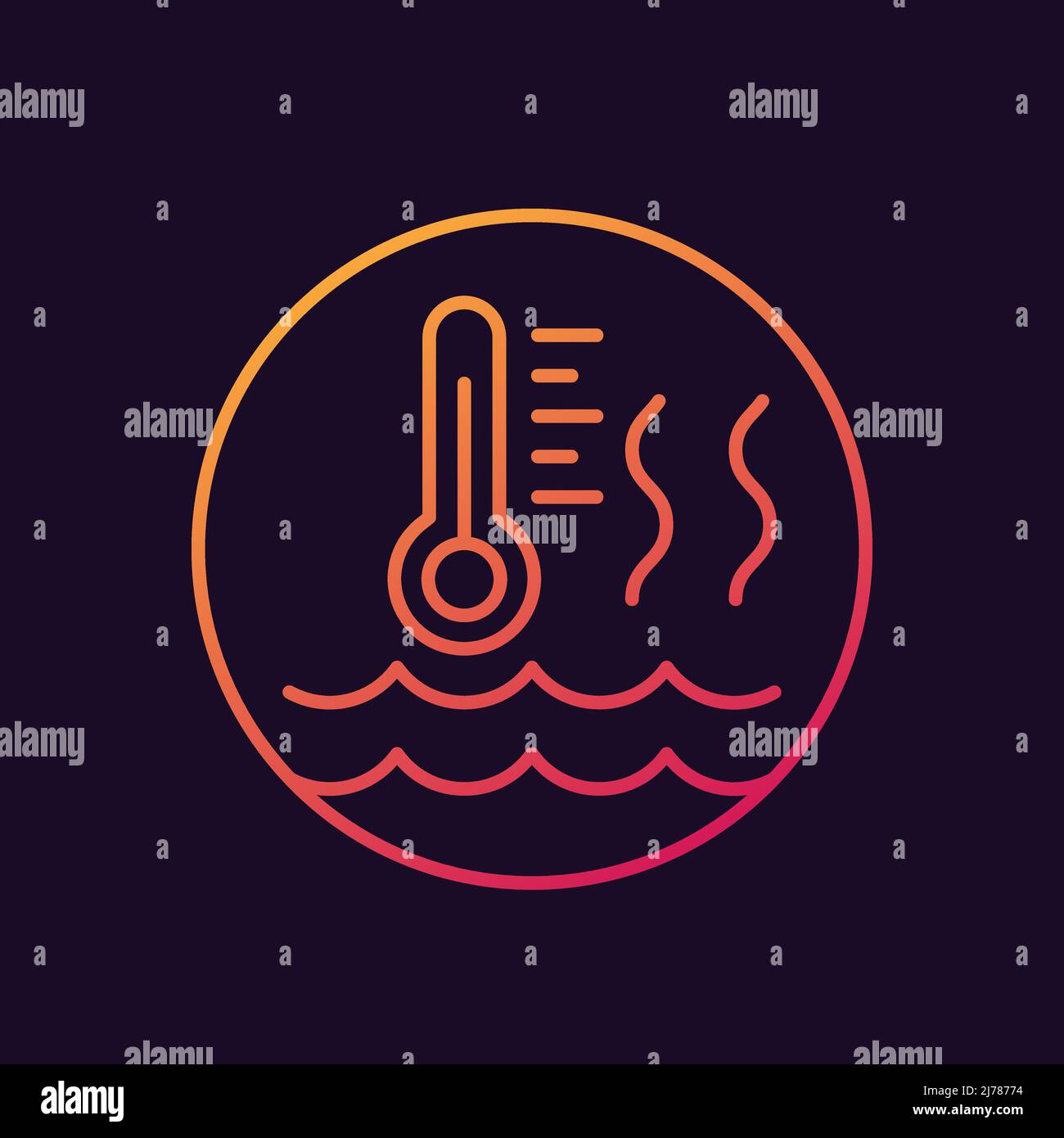hot water temperature line vector icon Stock Vector Image & Art - Alamy
