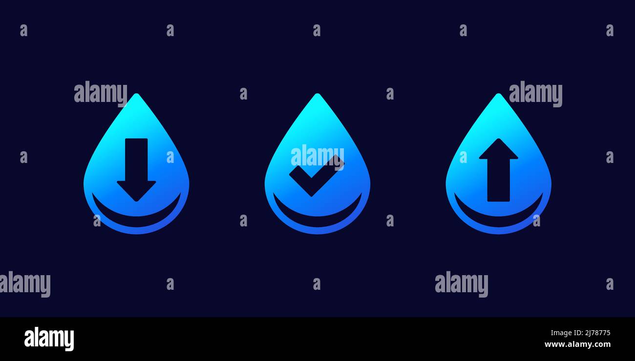 water level icons, low, normal and high Stock Vector Image & Art - Alamy