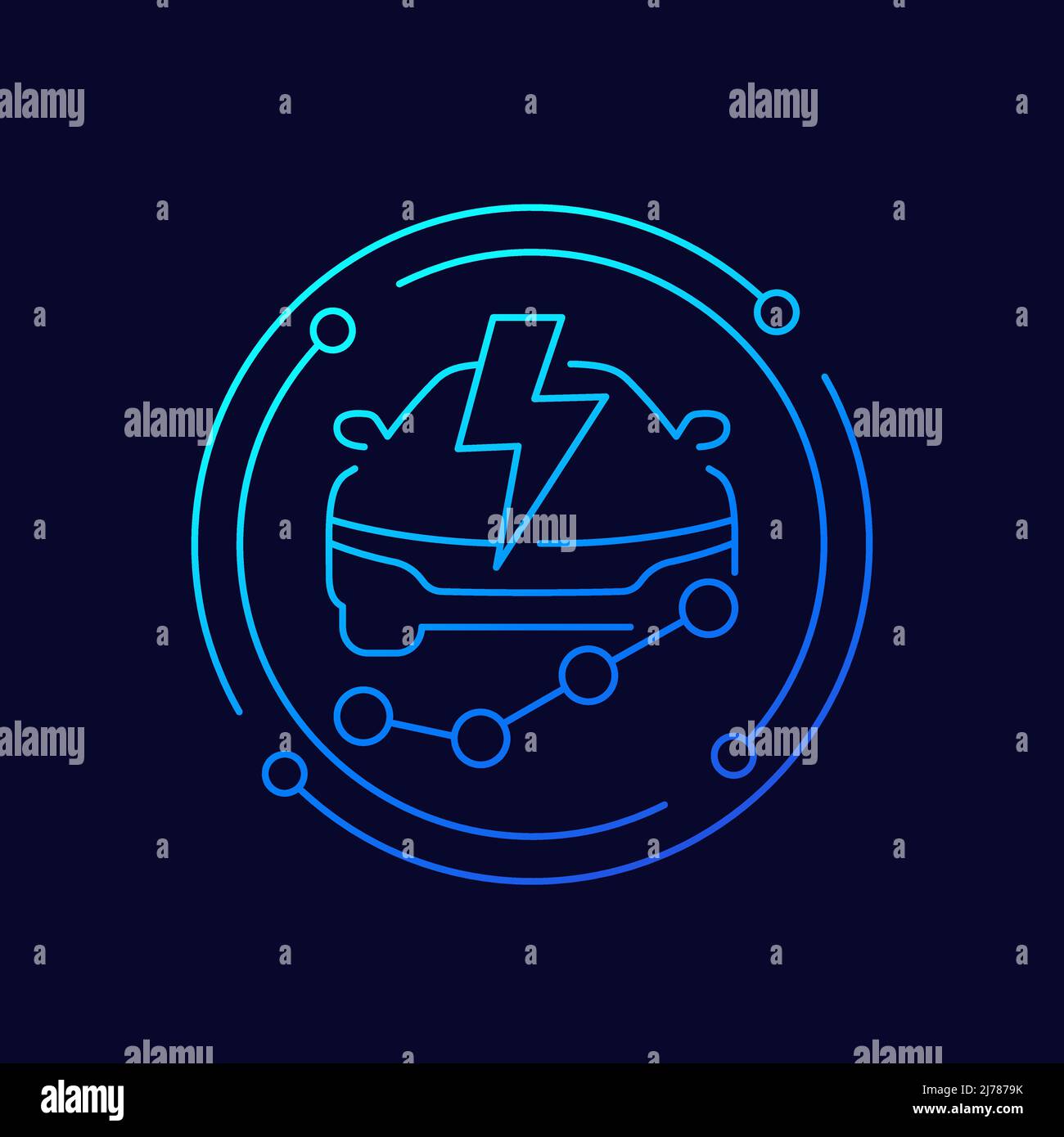 electric car, ev growing market thin line icon Stock Vector Image & Art ...