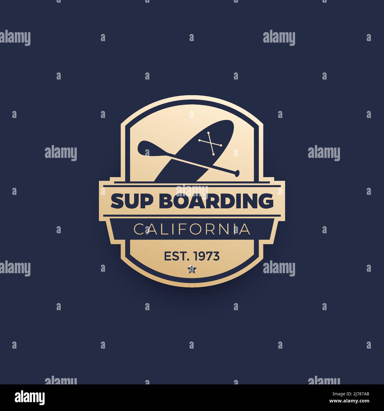 SUP Boarding logo, vector emblem with board Stock Vector Image & Art ...