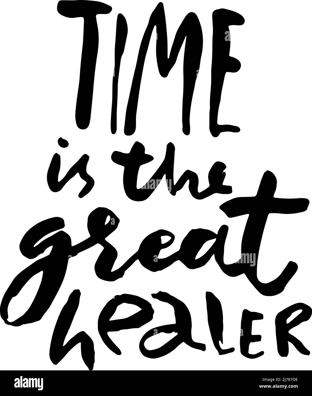 Hand drawn modern dry brush lettering. Typography design template. Time ...