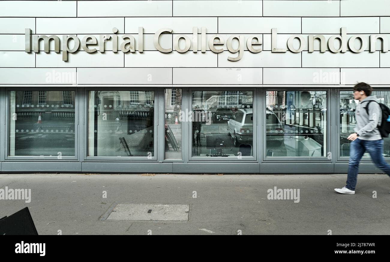 A student walks past Imperial college, university of London, England Stock Photo - Alamy