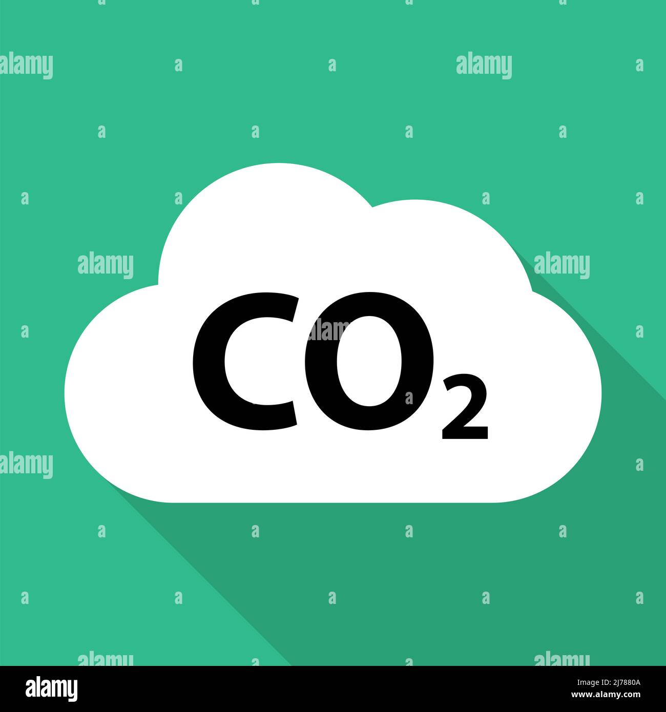 CO2 reduce cloud icon shadow, clean global emission, environment eco ...