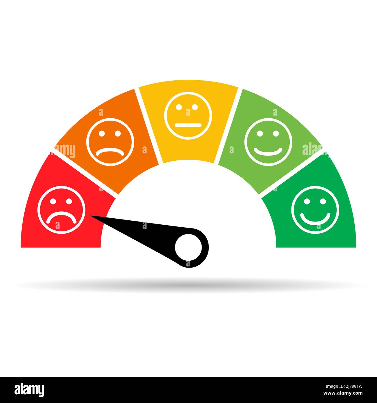 Customer satisfaction meter shadow icon, graph rating measure business ...