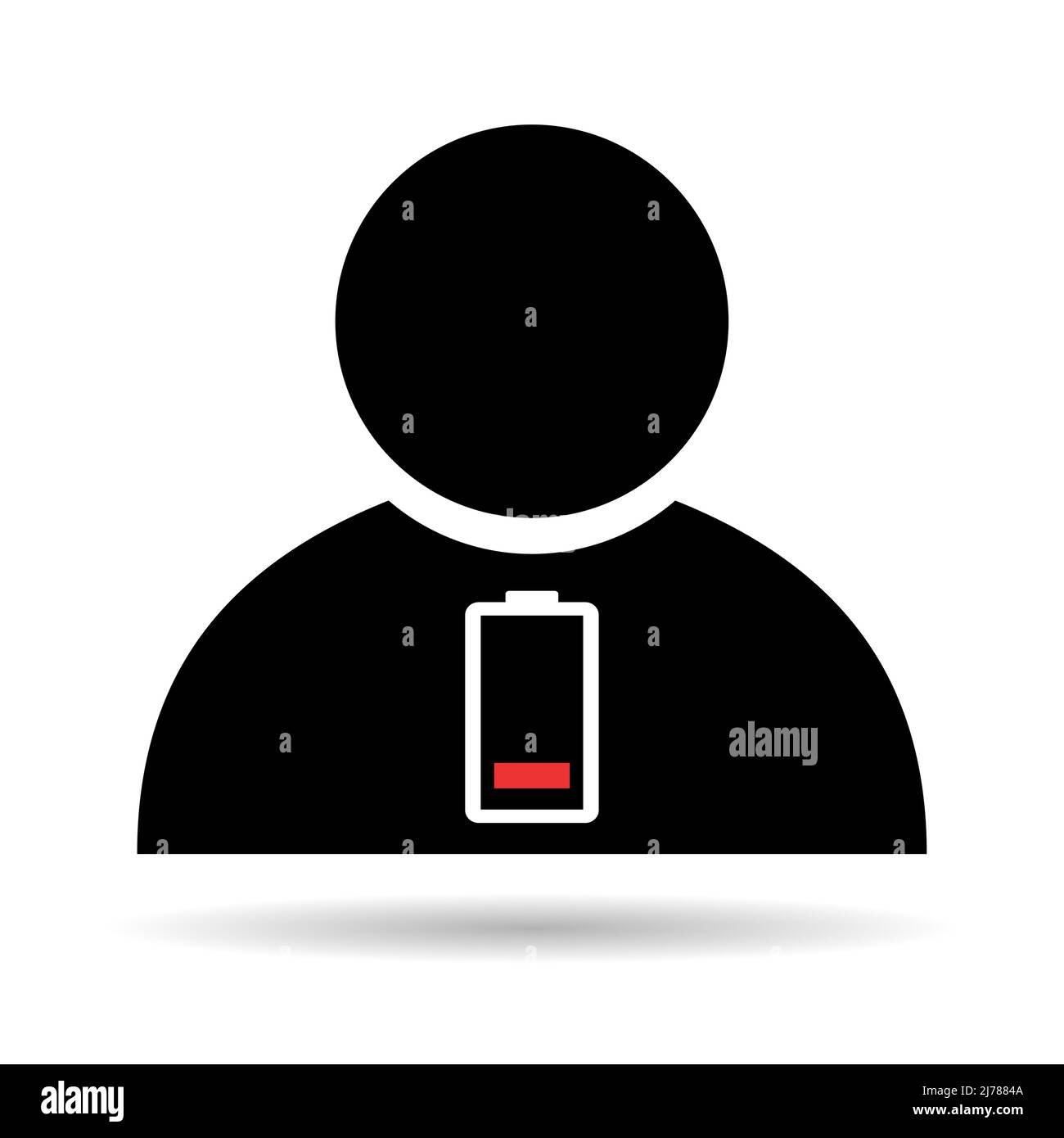 Tired man icon with shadow, sleep emotion tired sign, bored concept ...