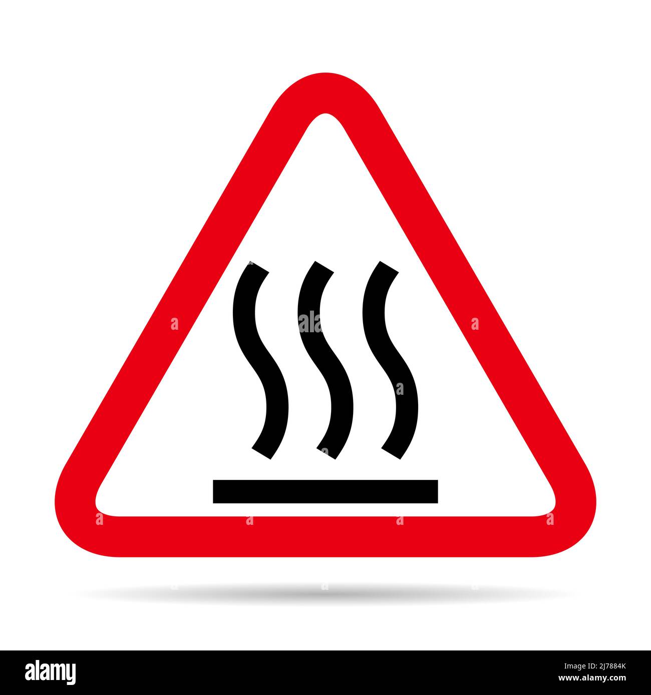 Hot surface icon, safety graphic information symbol, risk notice ...