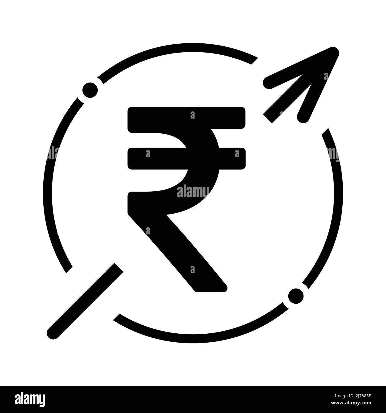 Cost symbol rupee increase icon. Income vector symbol isolated on ...