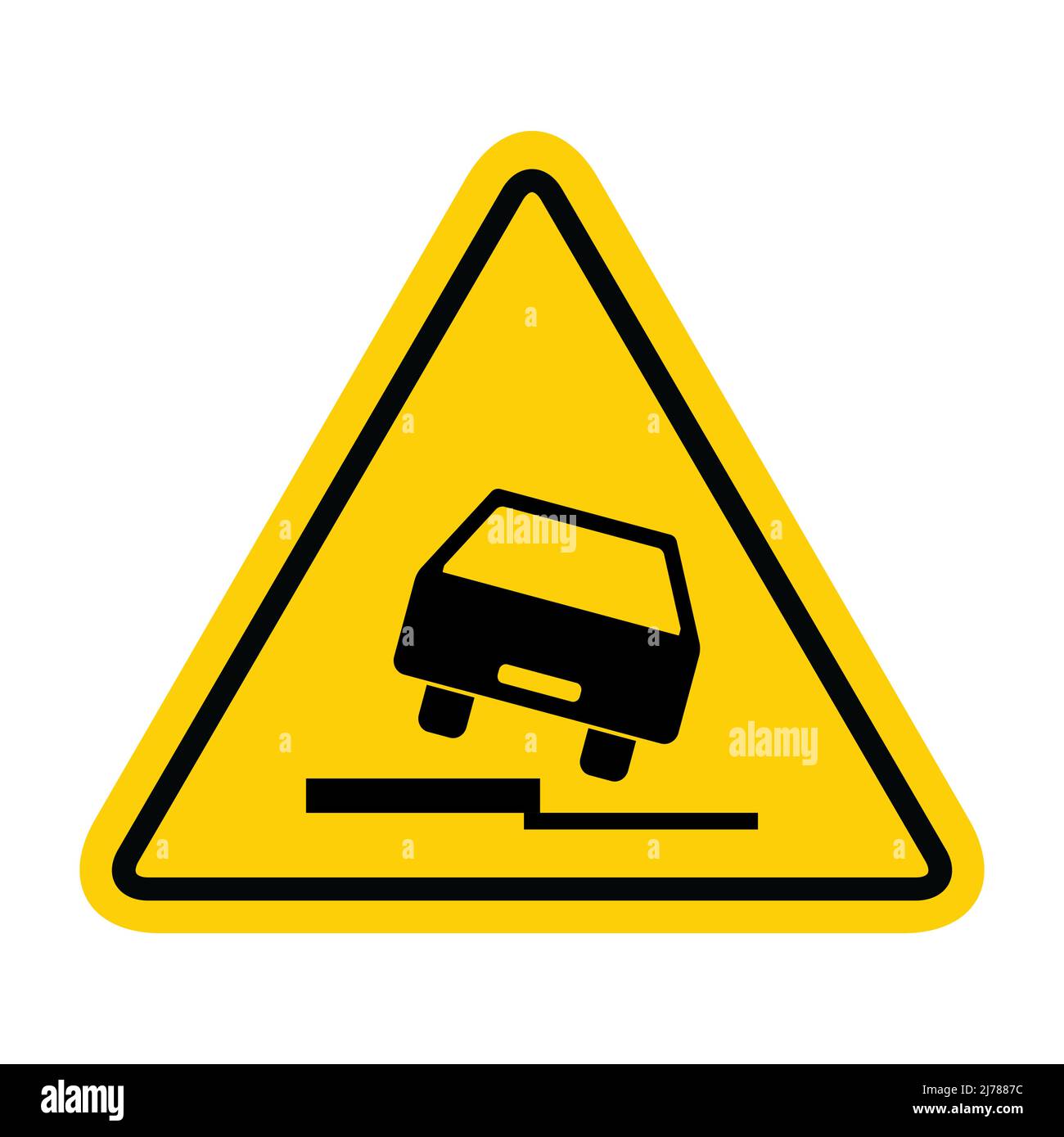 Road danger car icon, traffic street caution sign, roadsign vector ...