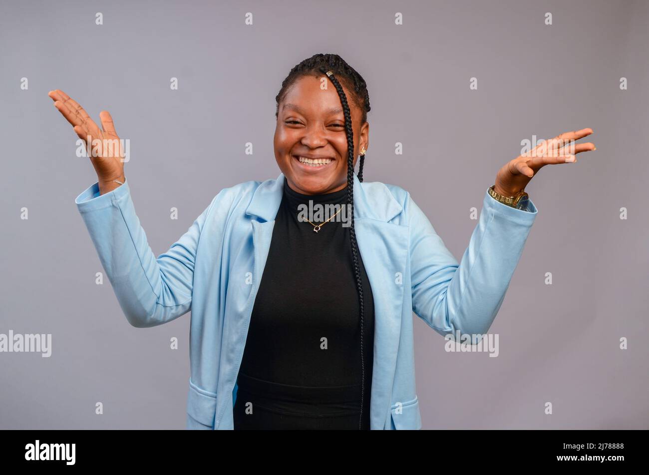 close up of a excited lady isolated over white background Stock Photo ...