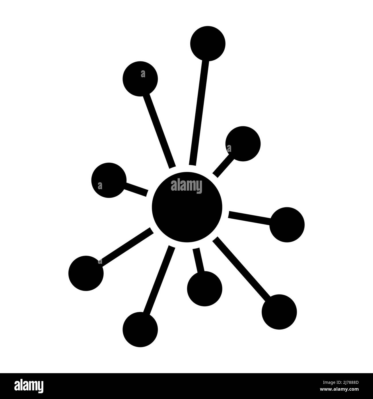 Hub flat network icon, connect structure vector symbol isolated on ...