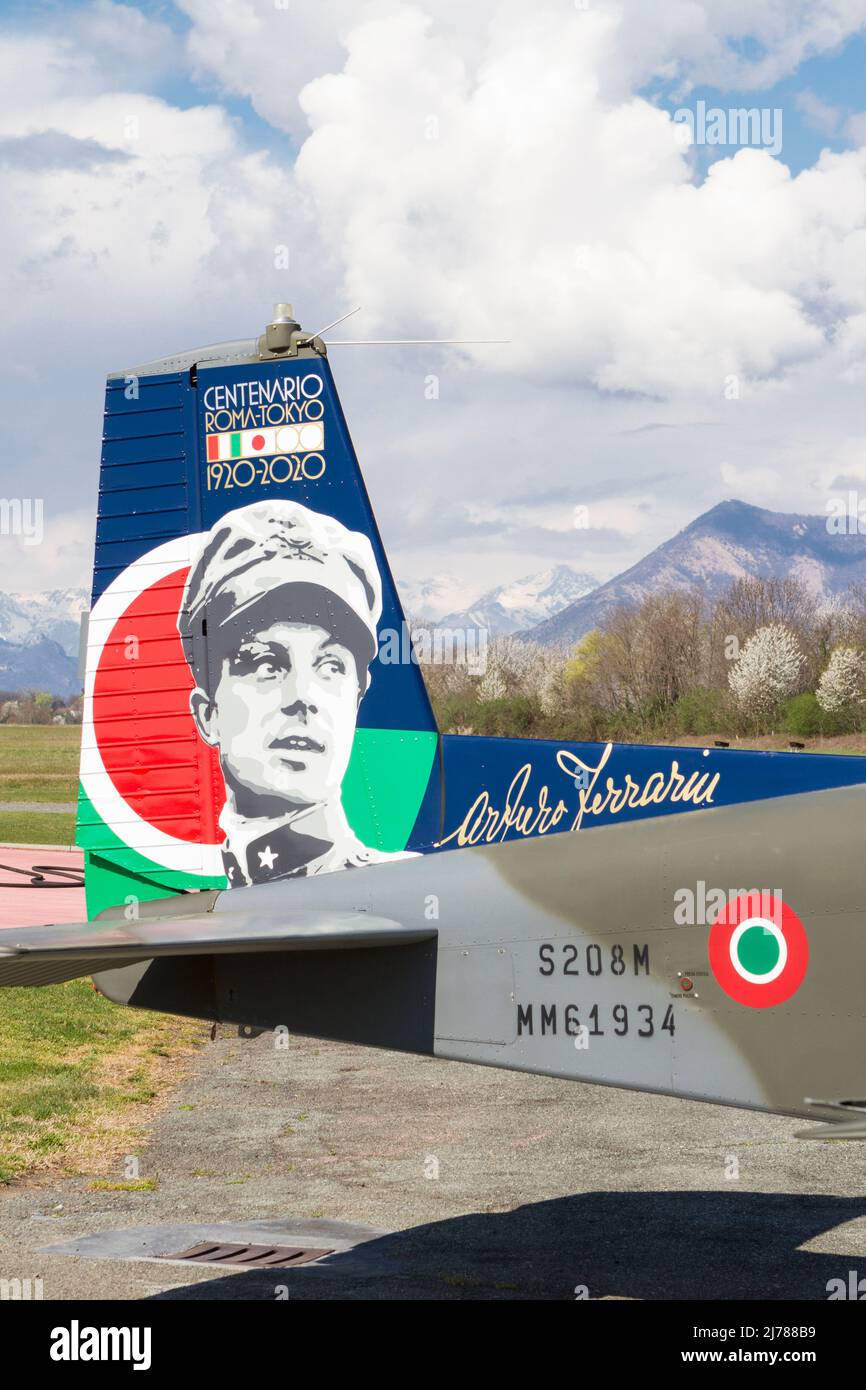 Detail of the tail of Siai U-208 (or S.208M) manufactured by SIAI ...