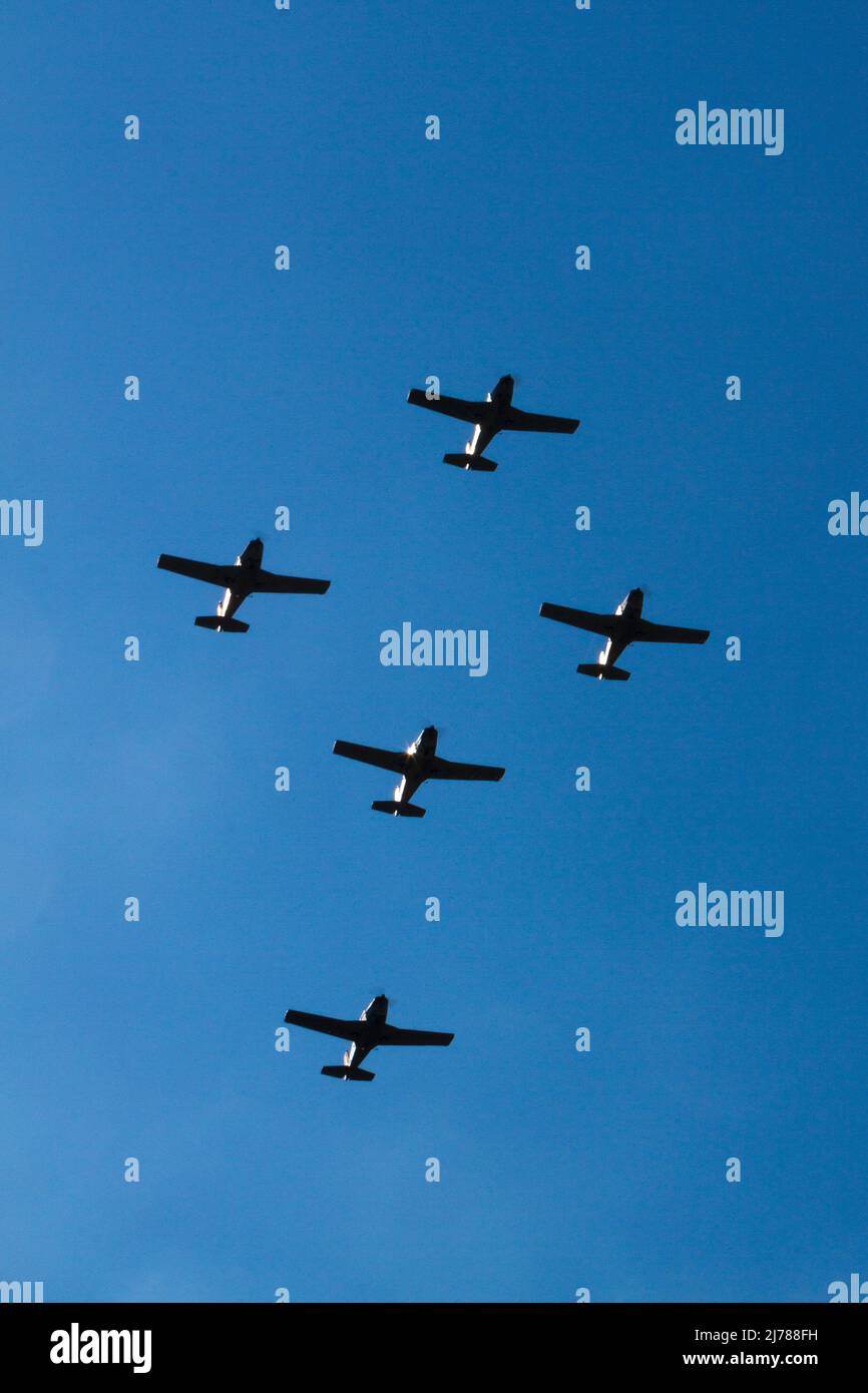 Close flight formation of Siai U-208 (or S.208M) operated by Italian ...