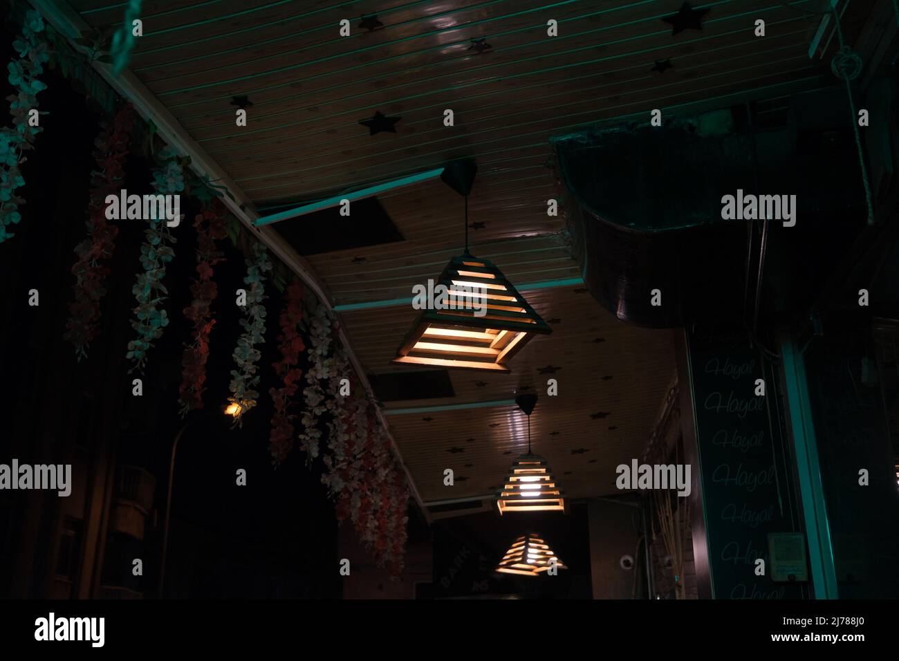 Decorative illumination lamb, low angle decorative lamps Stock Photo ...