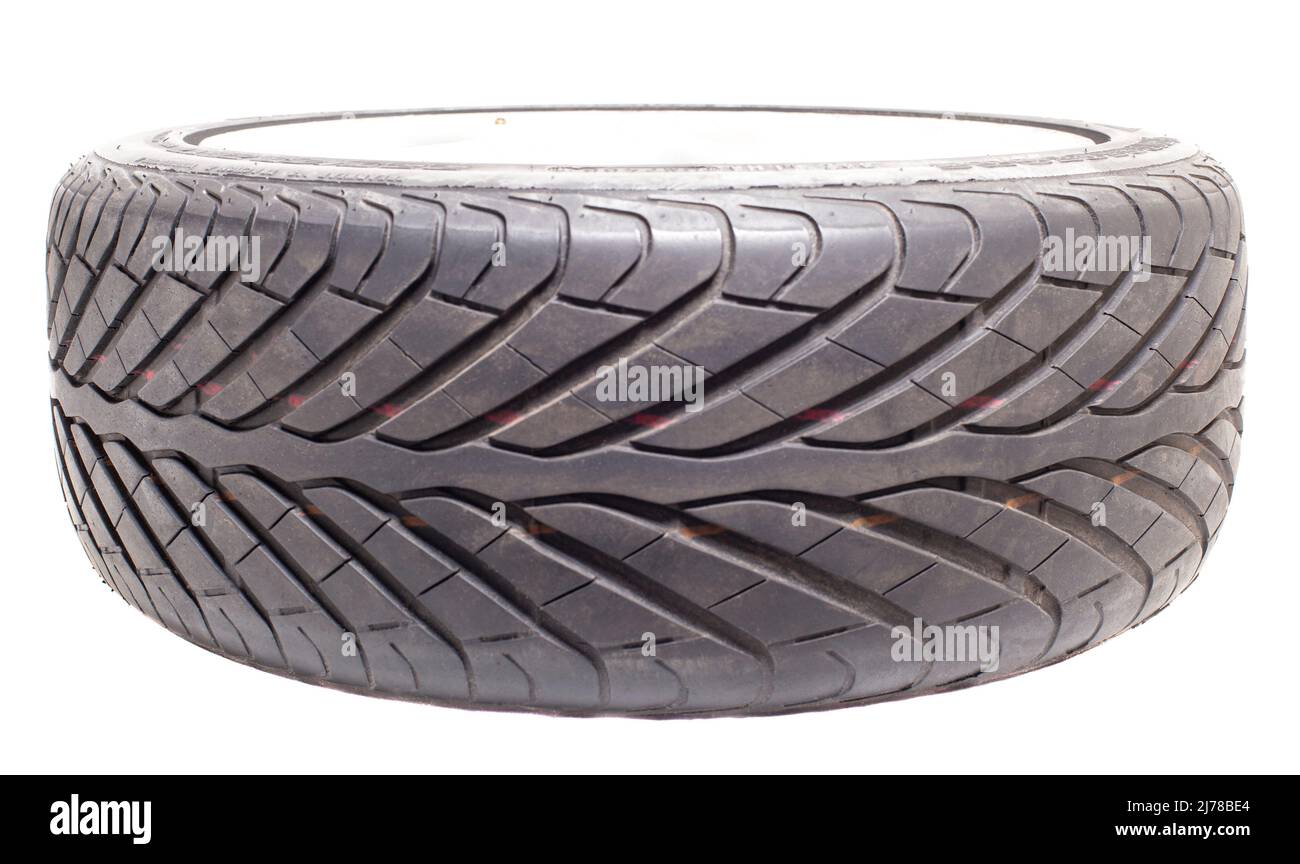 Car tire isolated on white Stock Photo - Alamy