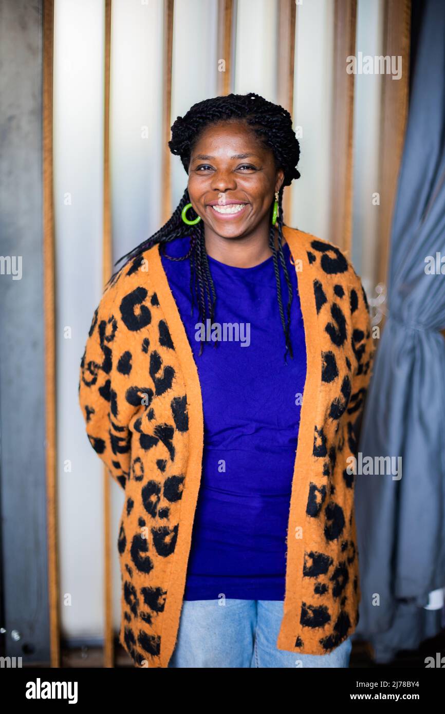 06 May 2022, Berlin: Dela Dabulamanzi, actress, participates in the ...