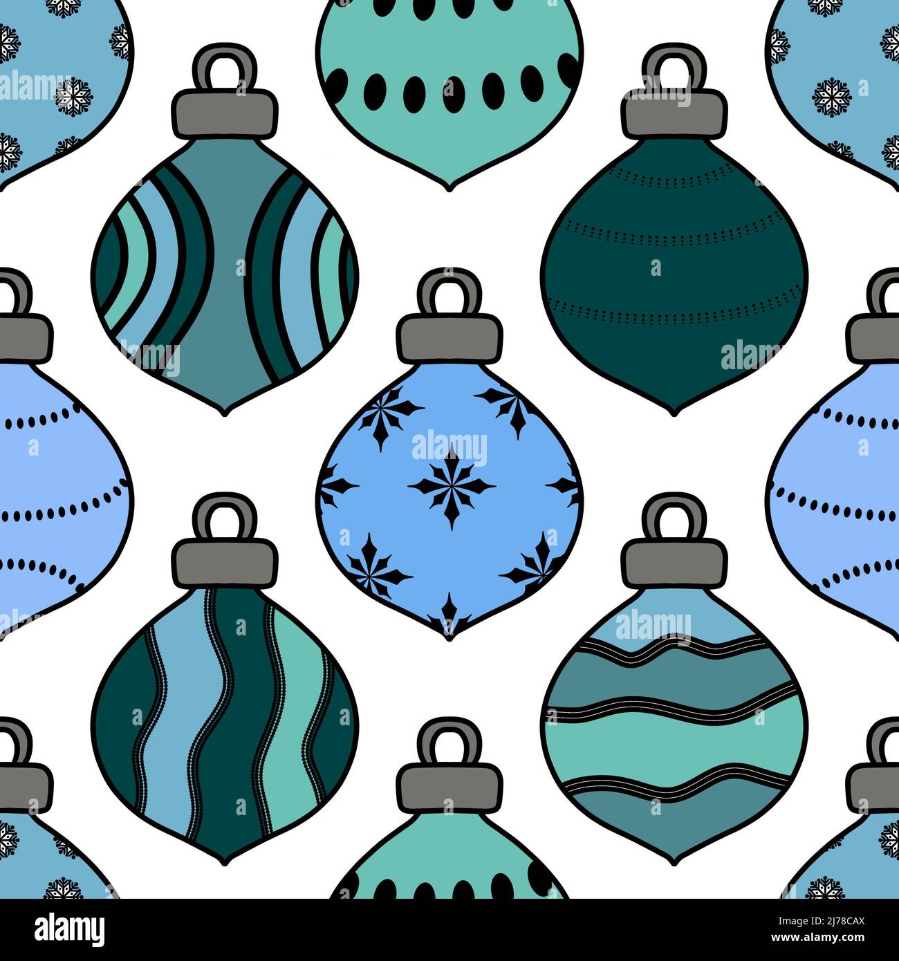 New year seamless Christmas tree balls pattern for fabrics and ...