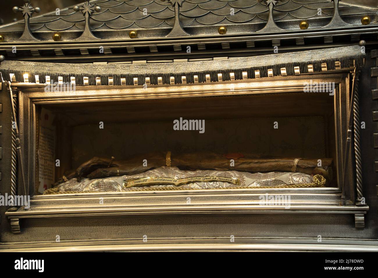 Saint vincent holy relic arm valencia Stock Photo - Alamy