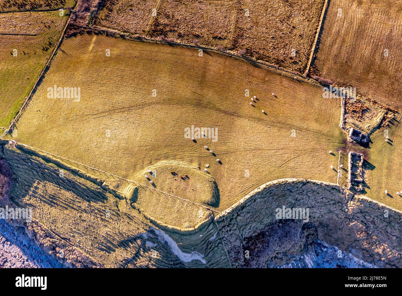 Aerial view of the Ballysaggart Ringfort at St Johns Point in County ...