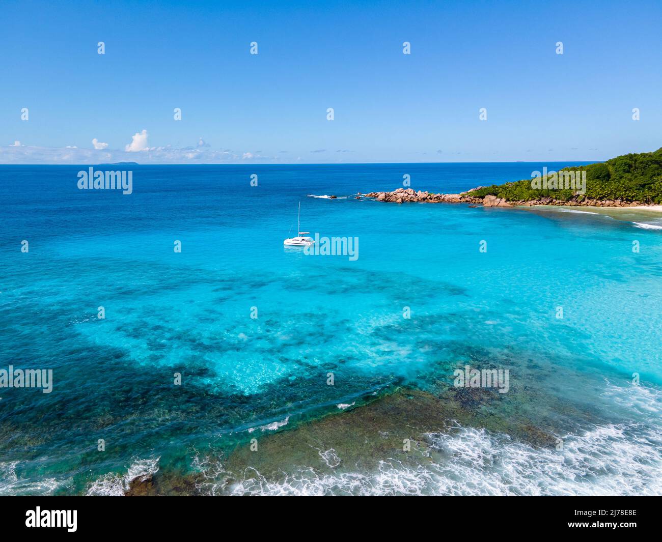 Anse Cocos Beach, La Digue Island, Seychelles, Tropical white beach ...
