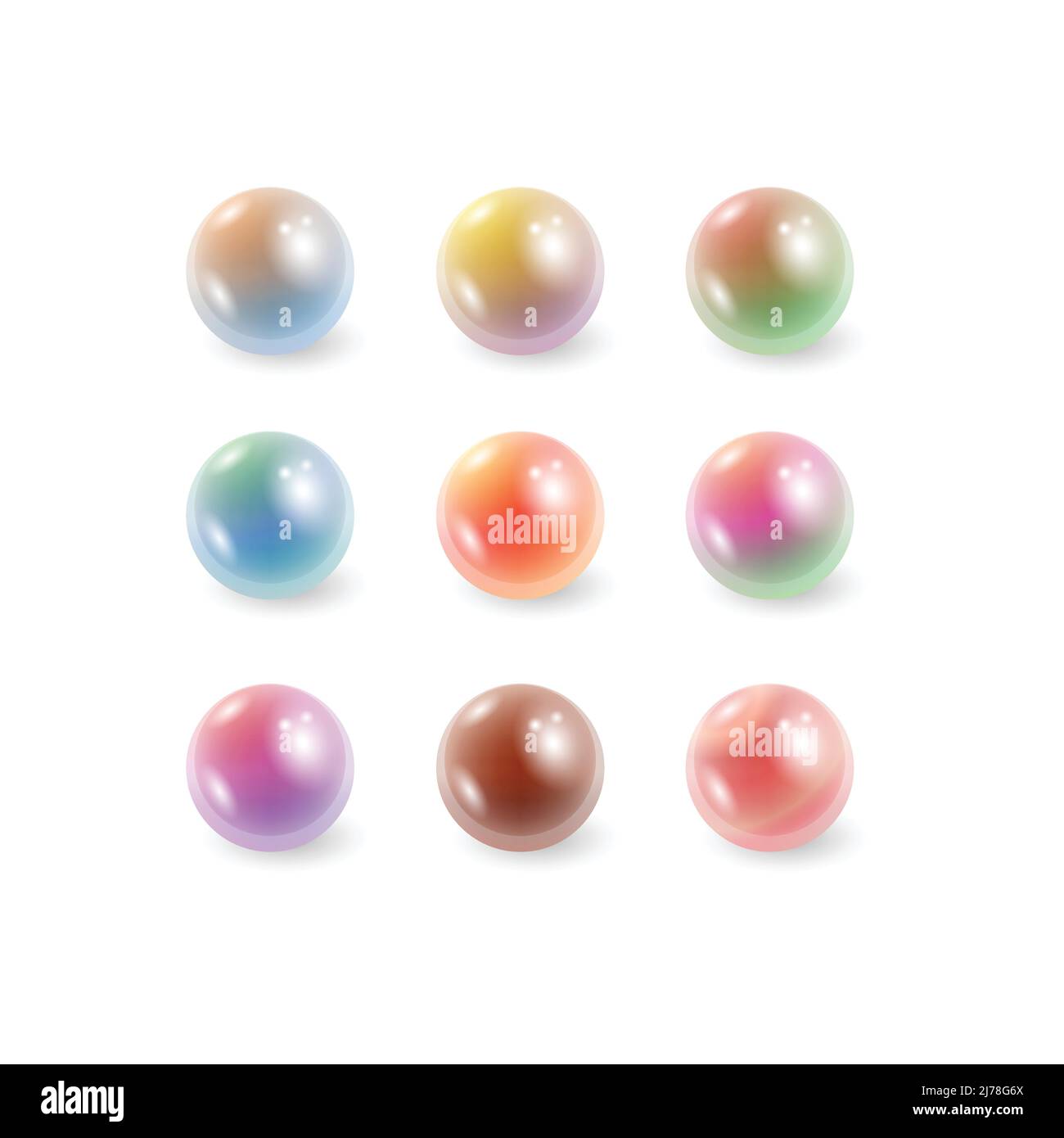 Set pearls sea shell Cut Out Stock Images & Pictures - Alamy