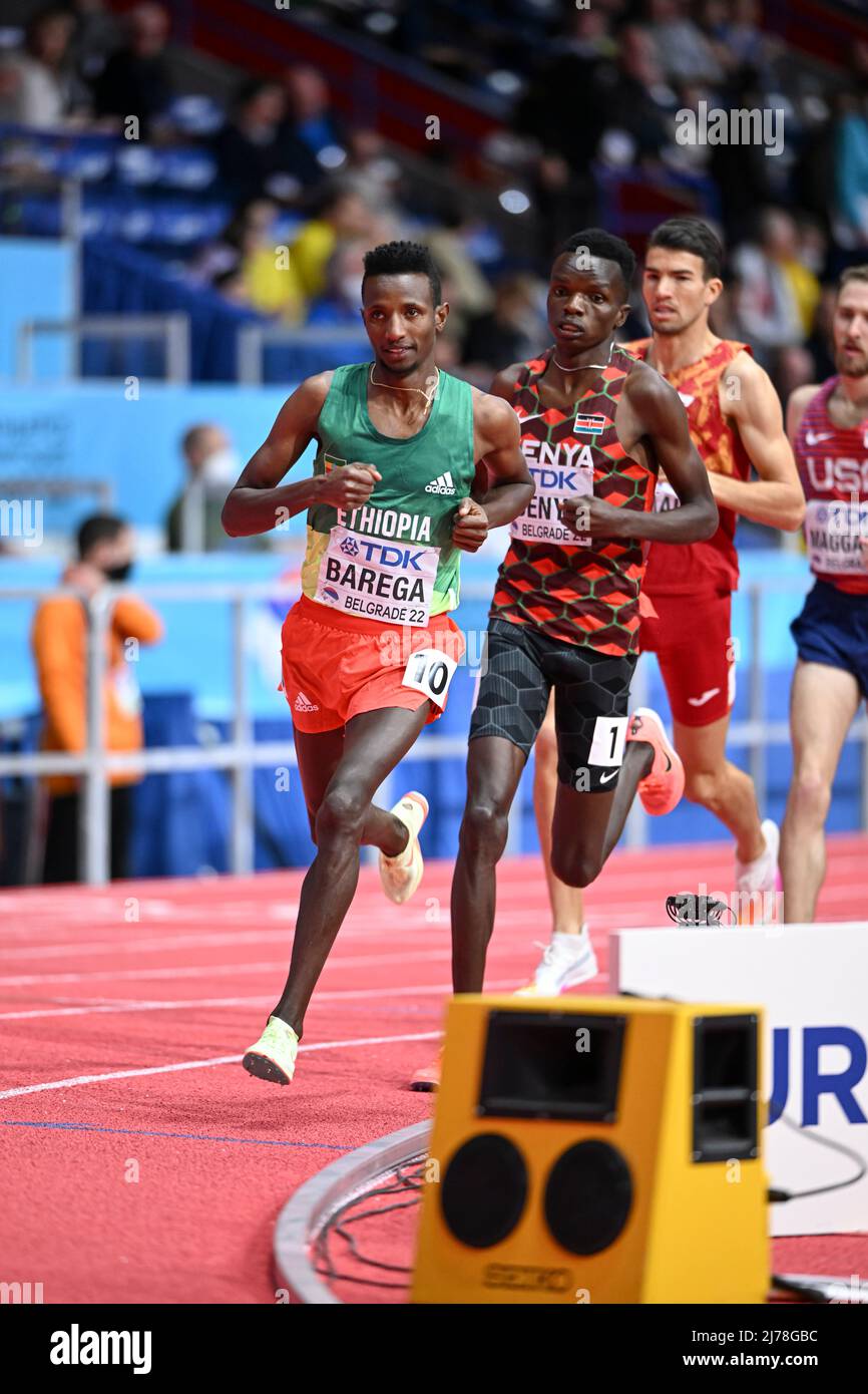 Selemon Barega participating in the Belgrade 2022 World Indoor ...