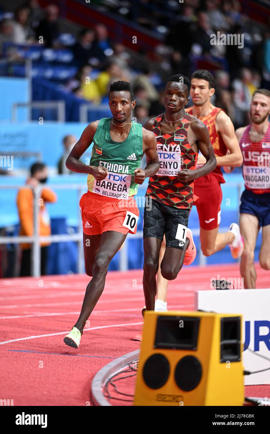 Selemon Barega participating in the Belgrade 2022 World Indoor ...