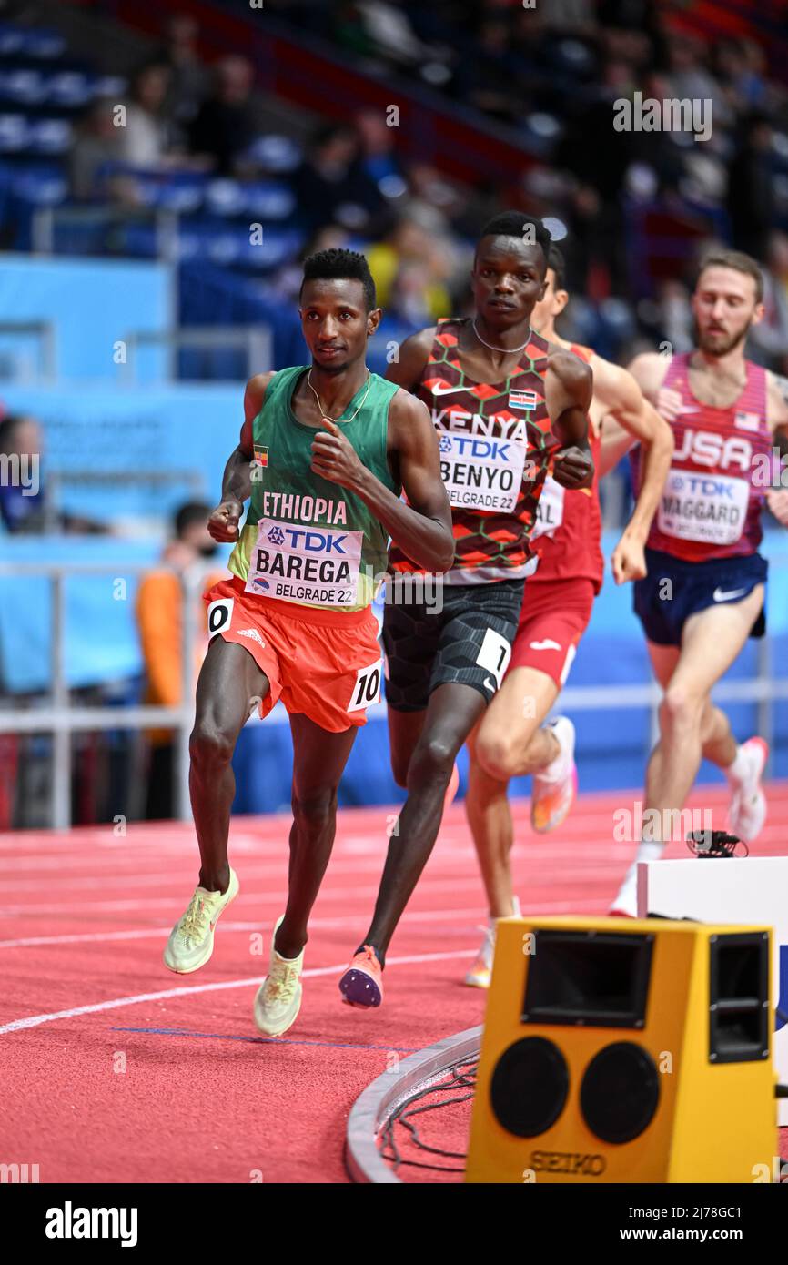 Selemon Barega participating in the Belgrade 2022 World Indoor ...