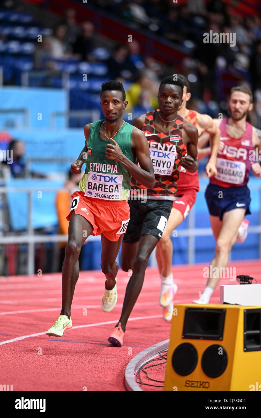 Selemon Barega participating in the Belgrade 2022 World Indoor ...