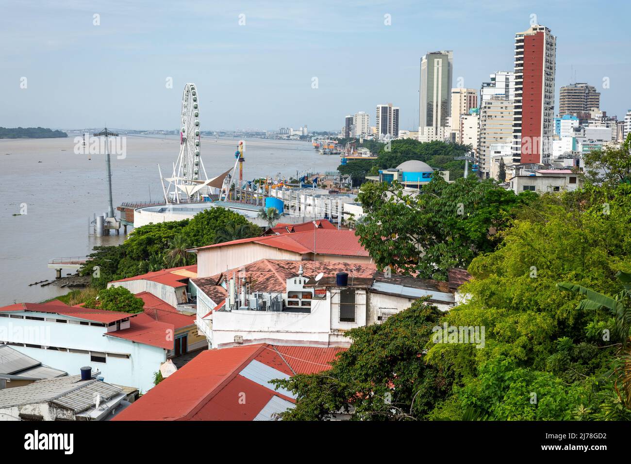GUAYAQUIL, ECUADOR - APRIL 13, 2022: View of the Malecon 2000 and the ...