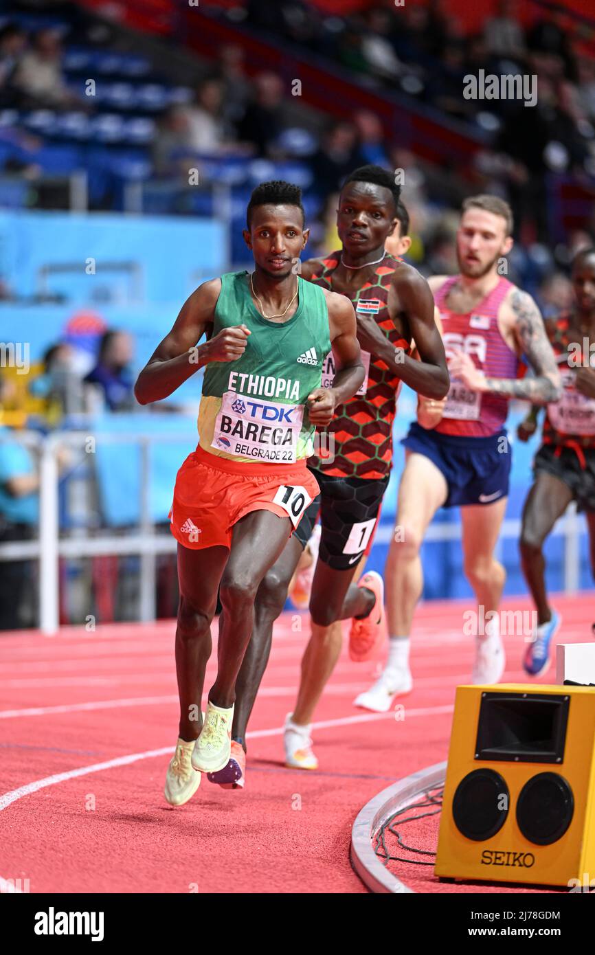 Selemon Barega participating in the Belgrade 2022 World Indoor ...