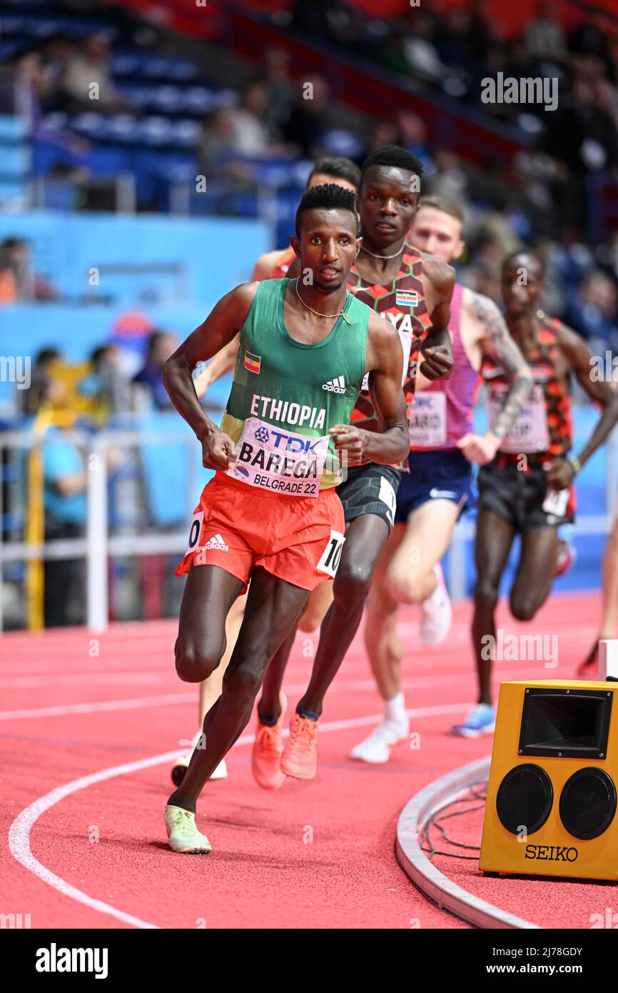 Selemon Barega participating in the Belgrade 2022 World Indoor ...