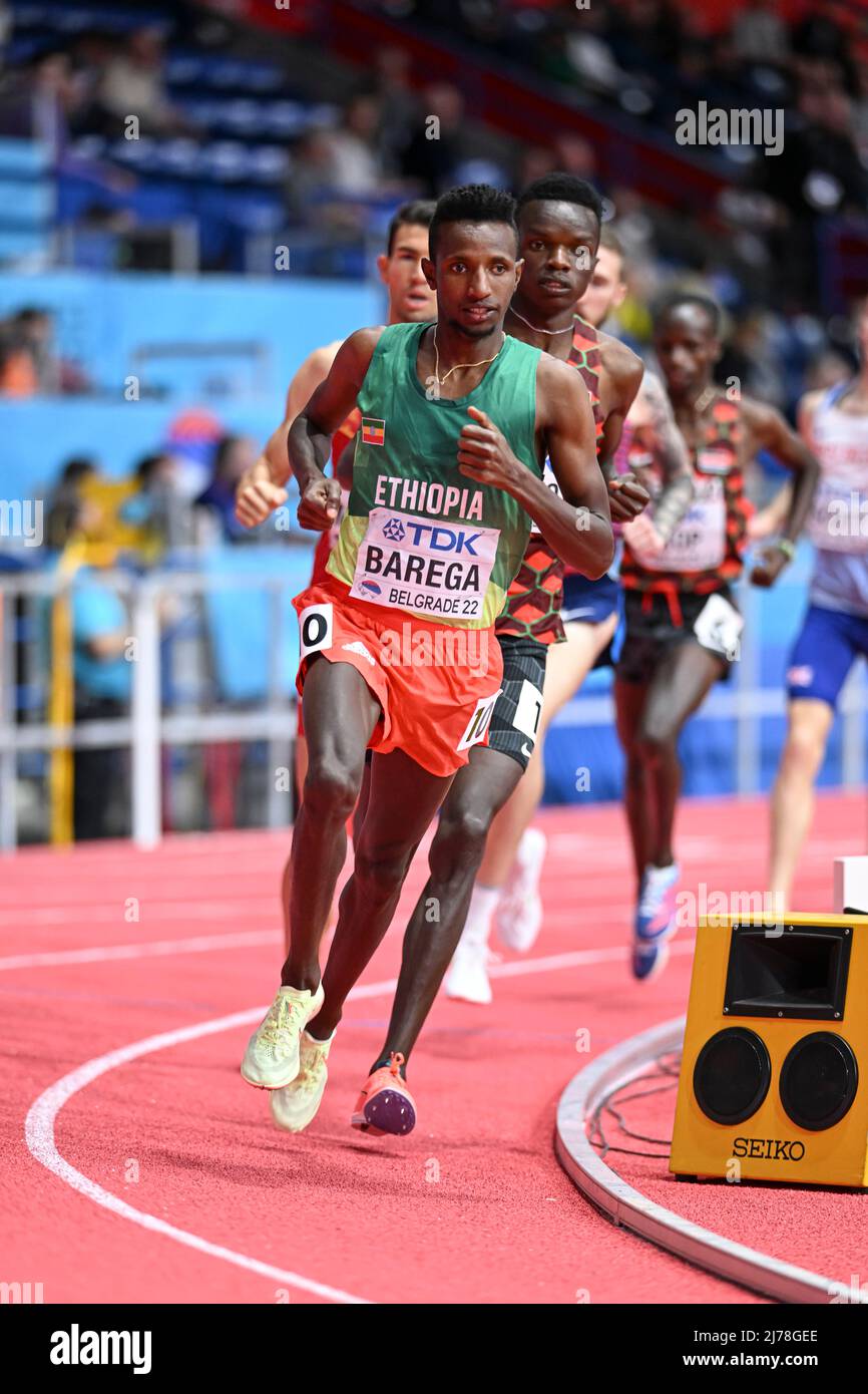 Selemon Barega participating in the Belgrade 2022 World Indoor ...