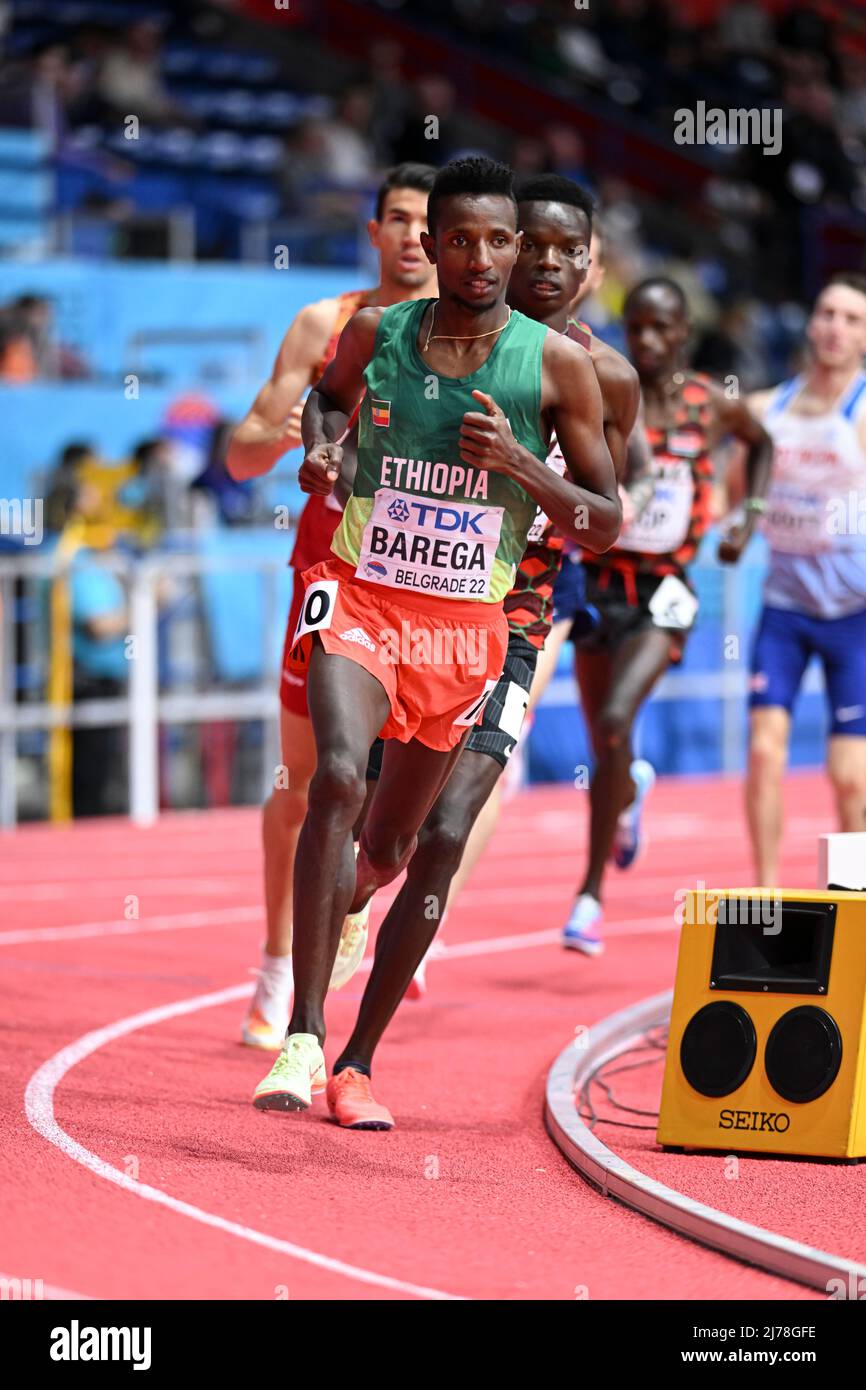 Selemon Barega participating in the Belgrade 2022 World Indoor ...