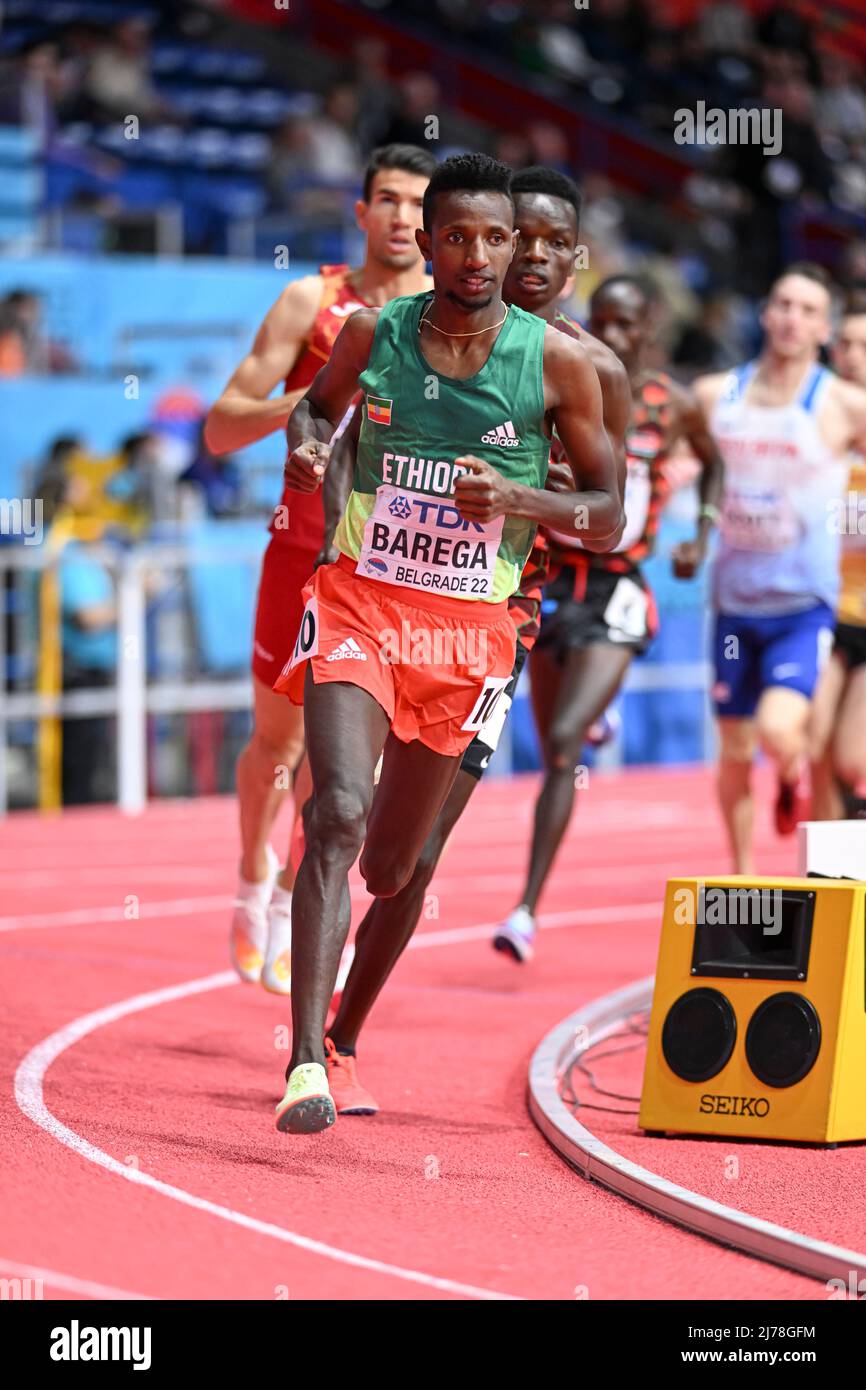 Selemon Barega participating in the Belgrade 2022 World Indoor ...