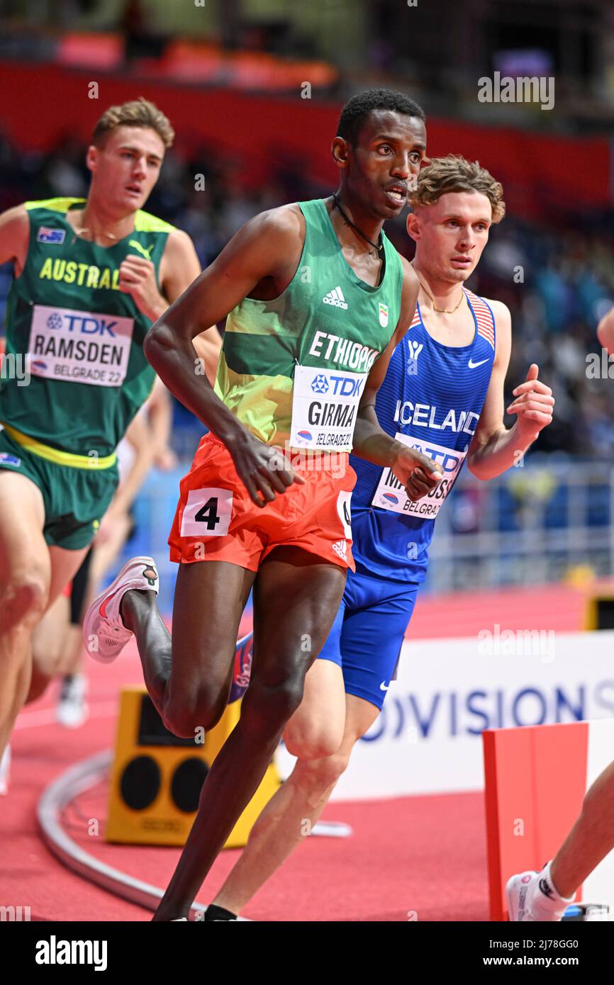 Lamecha Girma participating in the Belgrade 2022 World Indoor ...
