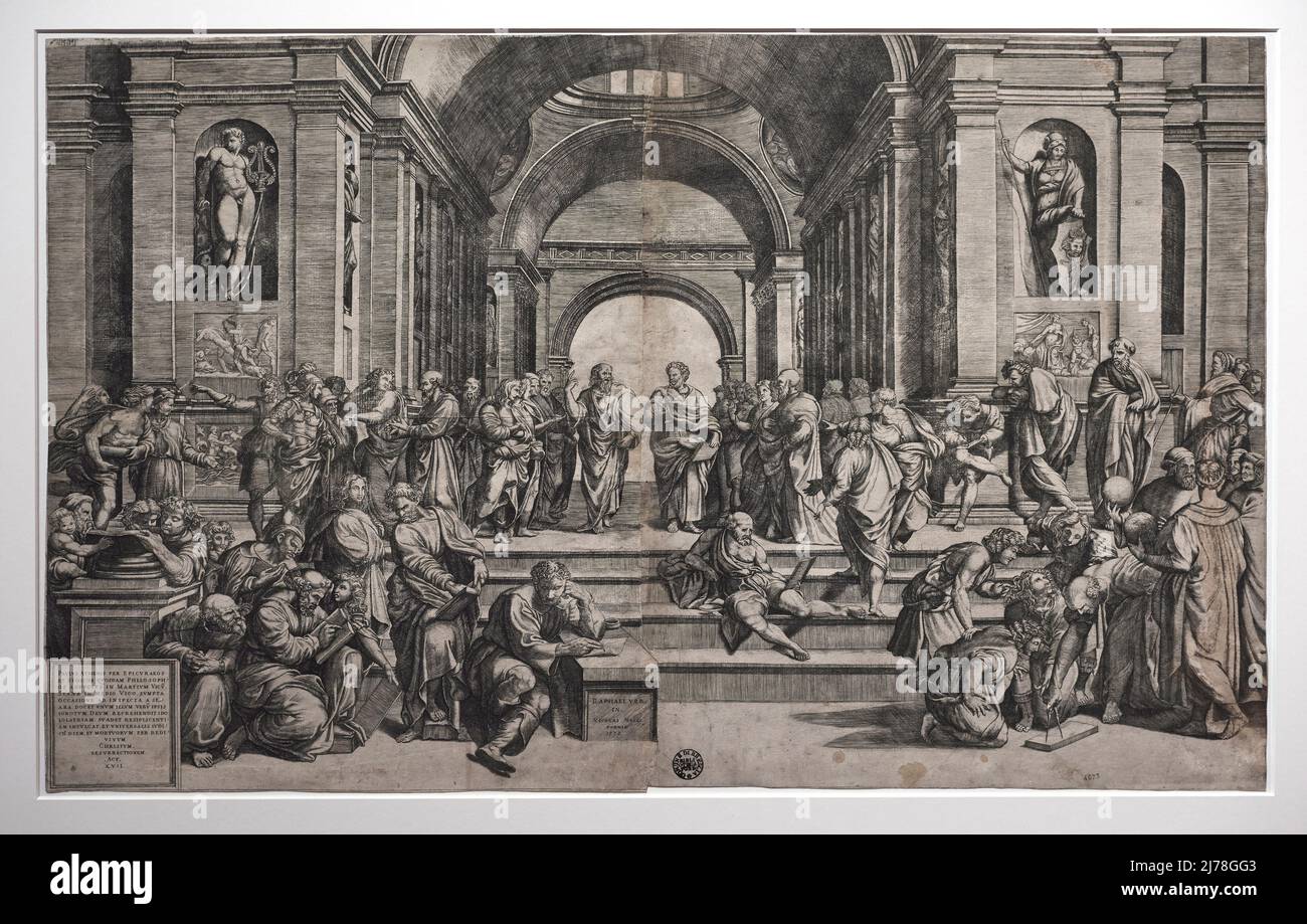 Scuola di Atene - dal dipinto di Raffaello Sanzio - bulino di Gaspare ...
