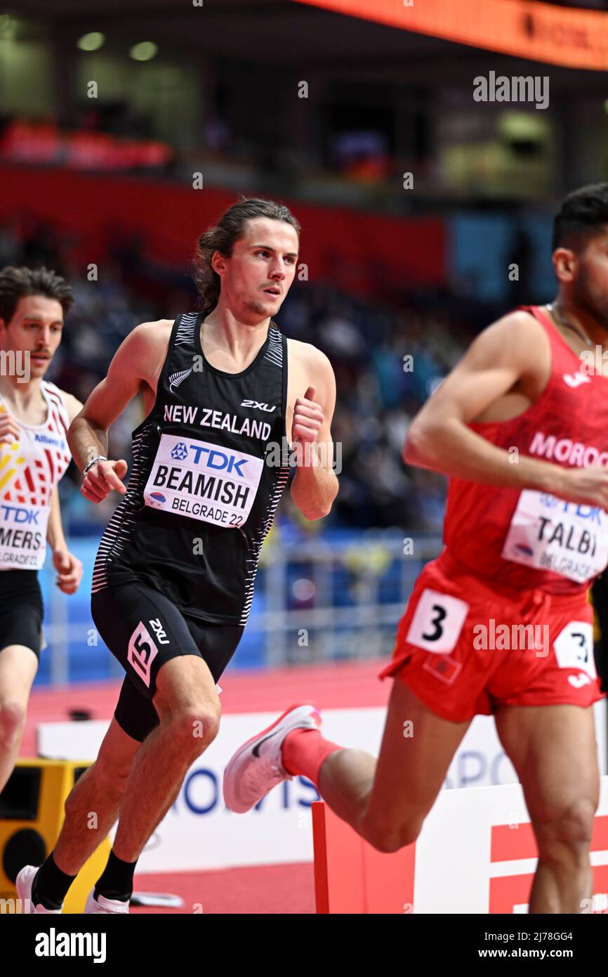 George Beamish participating in the Belgrade 2022 World Indoor ...