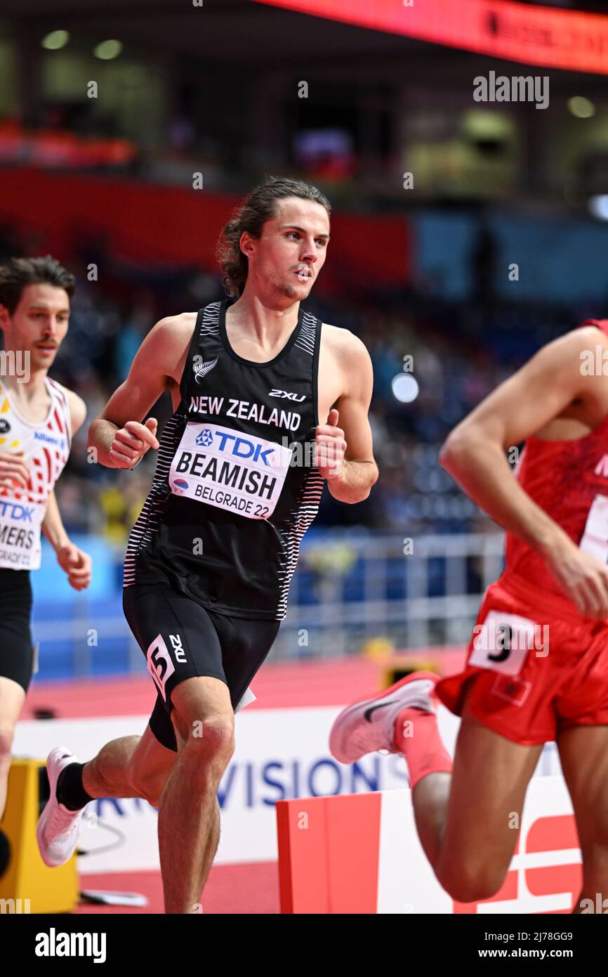 George Beamish participating in the Belgrade 2022 World Indoor ...