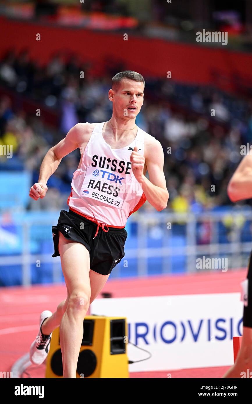 Jonas Raess participating in the Belgrade 2022 World Indoor ...