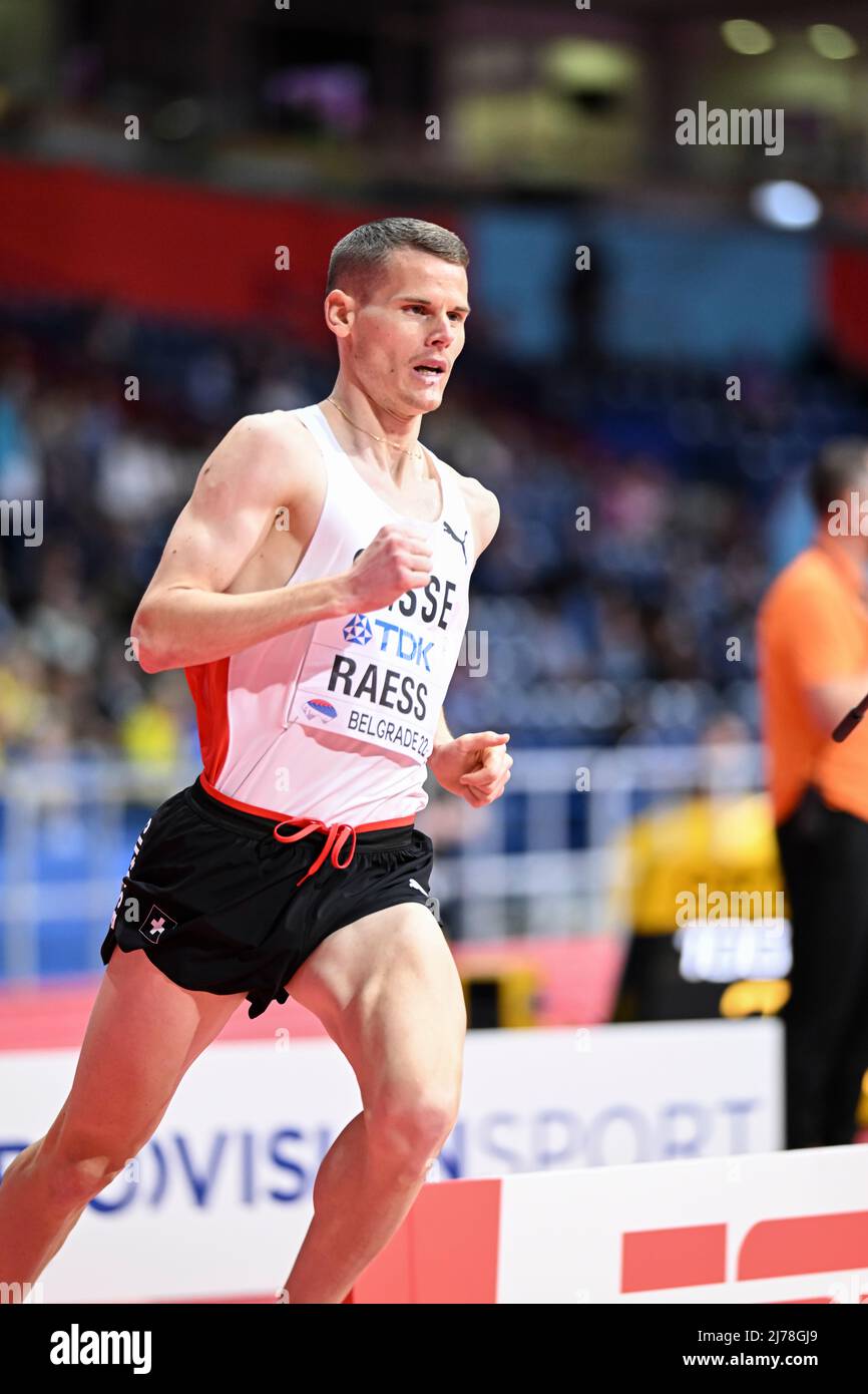 Jonas Raess participating in the Belgrade 2022 World Indoor ...