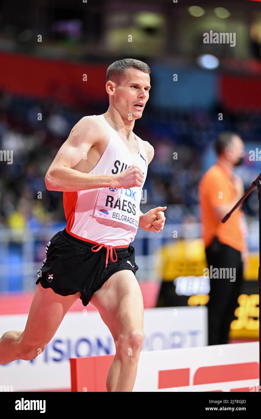 Jonas Raess participating in the Belgrade 2022 World Indoor ...
