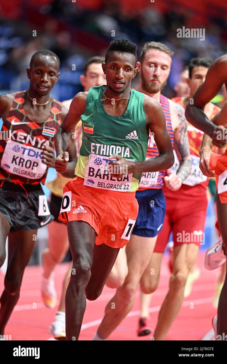 Selemon Barega participating in the Belgrade 2022 World Indoor ...